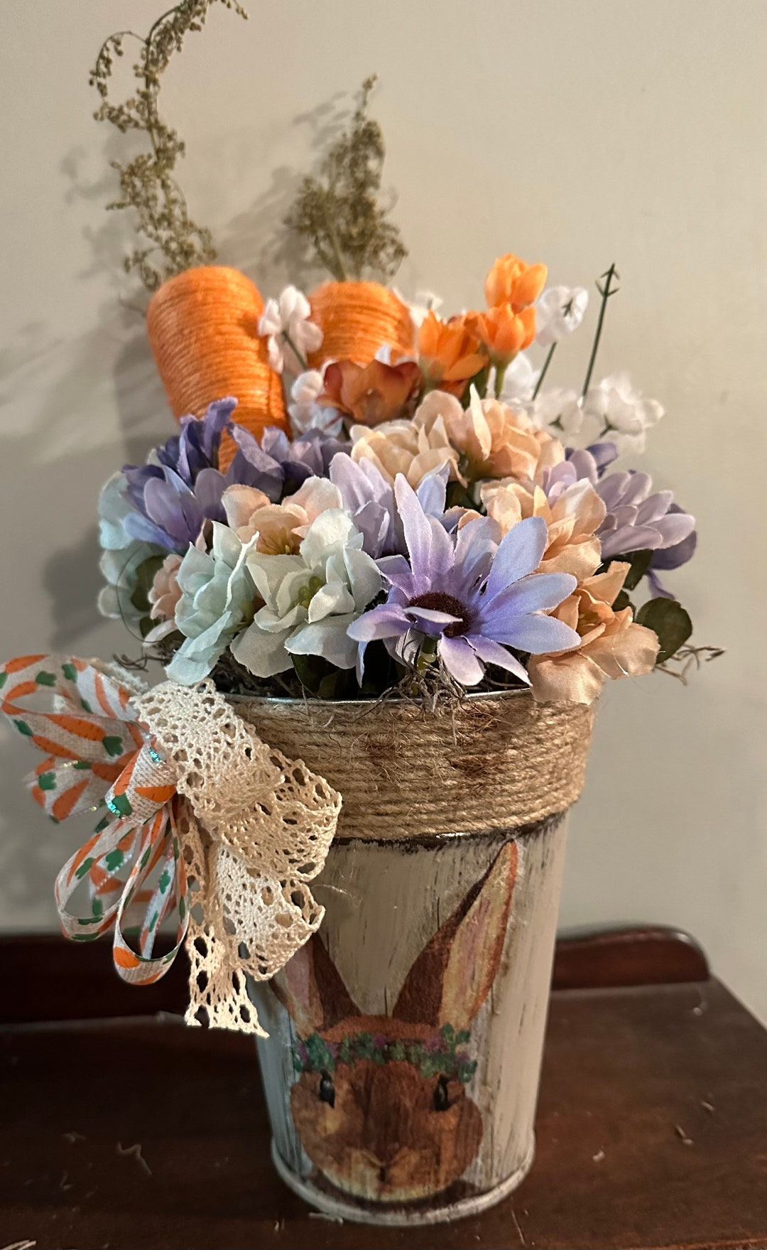 Easter Bunny Flower Arrangement - Etsy