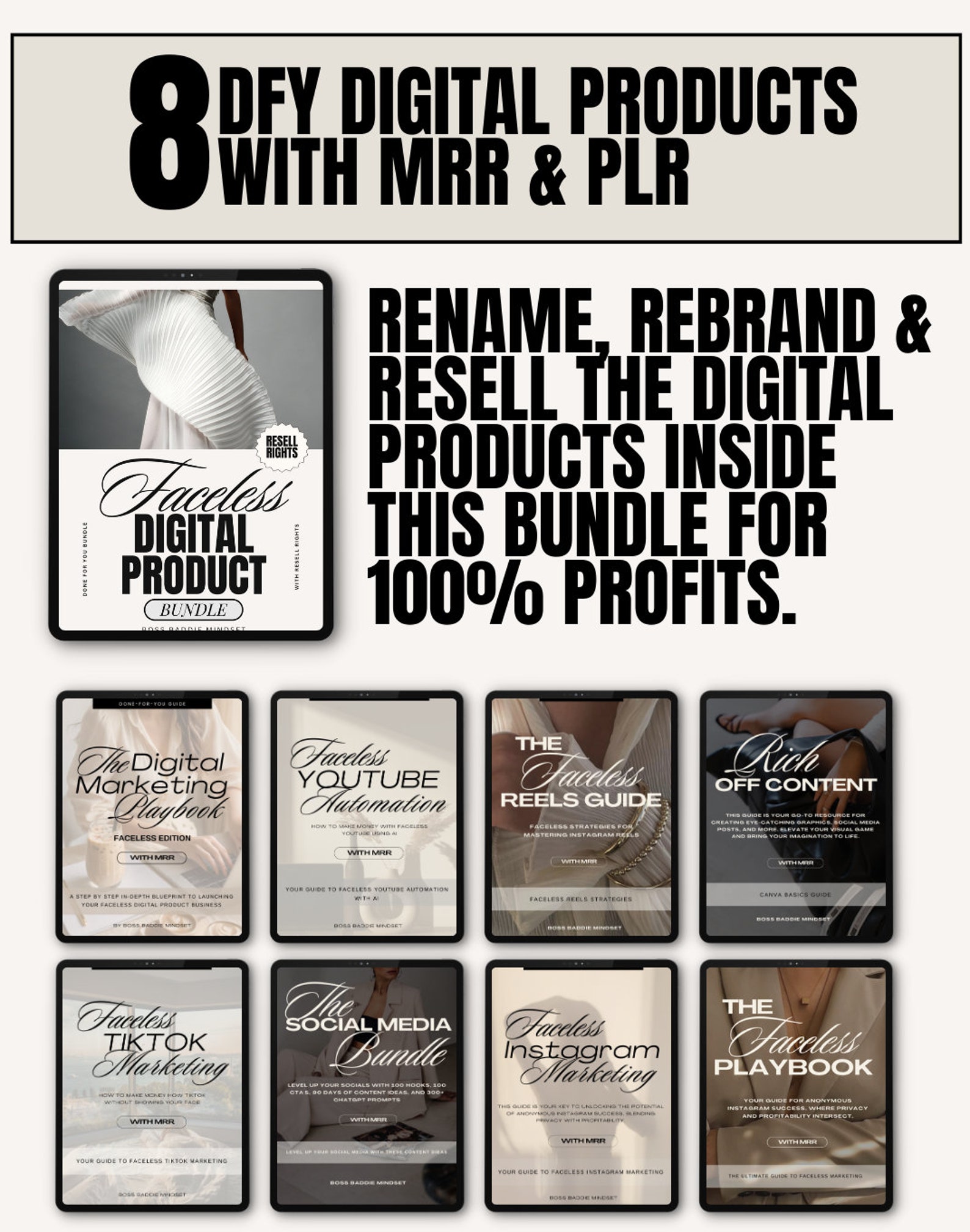 THE ULTIMATE FACELESS Bundle With Mrr + Plr - Etsy
