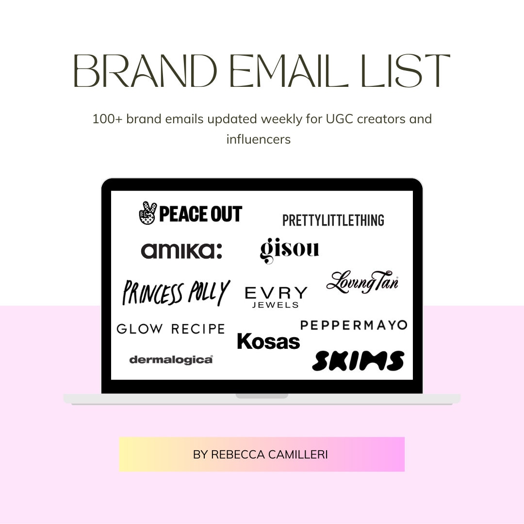 BRAND EMAIL LIST 100 Emails for Ugc Creators and Influencers - Etsy