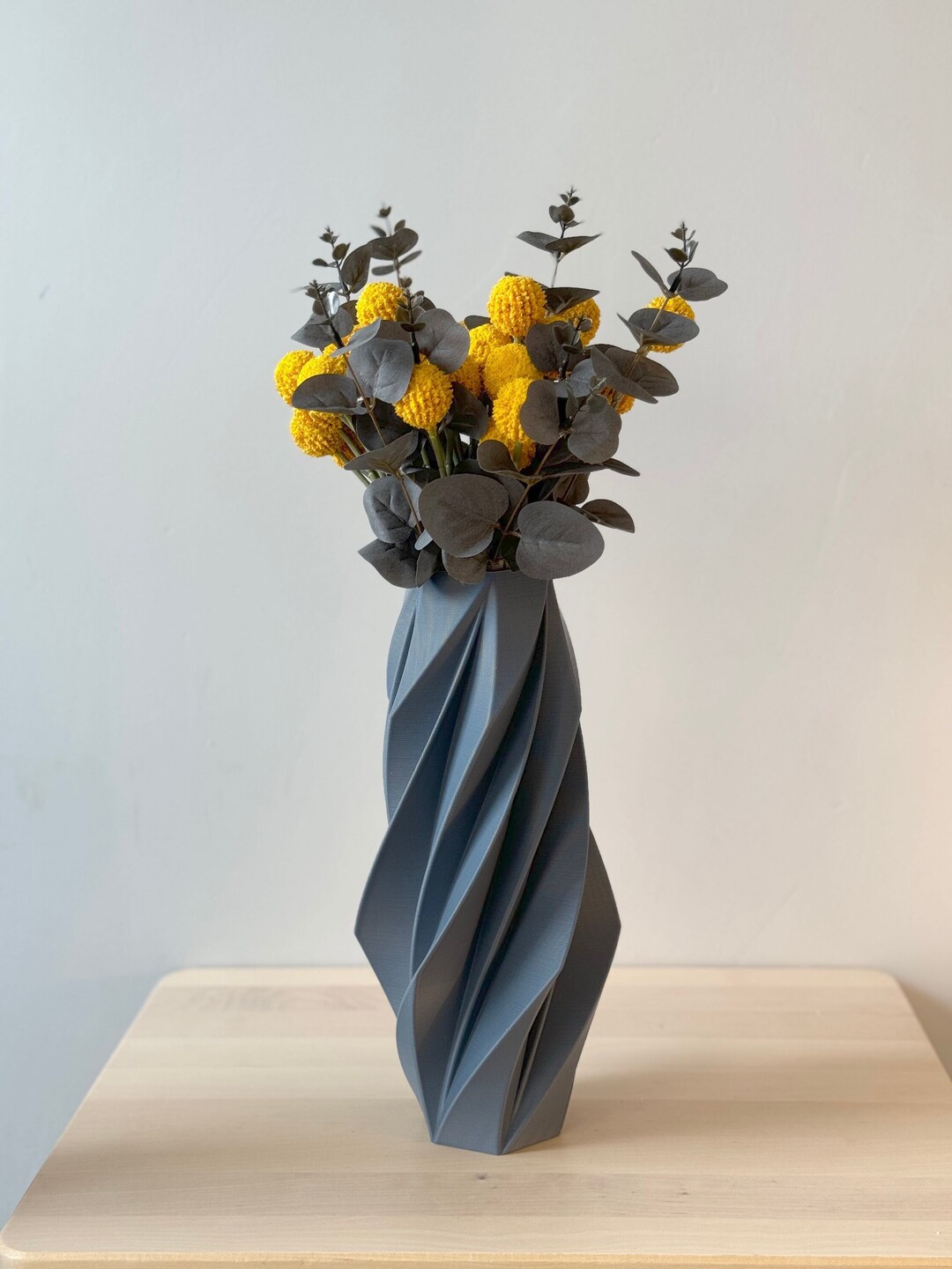 Tall Pampas Vase Geometric Twist Vase Contemporary Decor Dried Floral ...