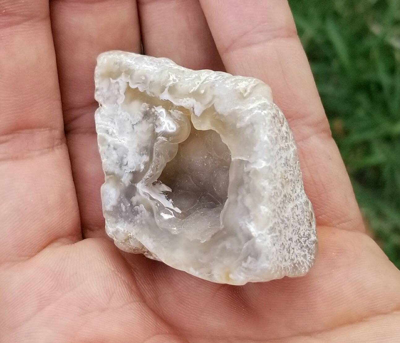 Clear Botryoidal Agate Geode Polished Natural Plume Montana | Etsy