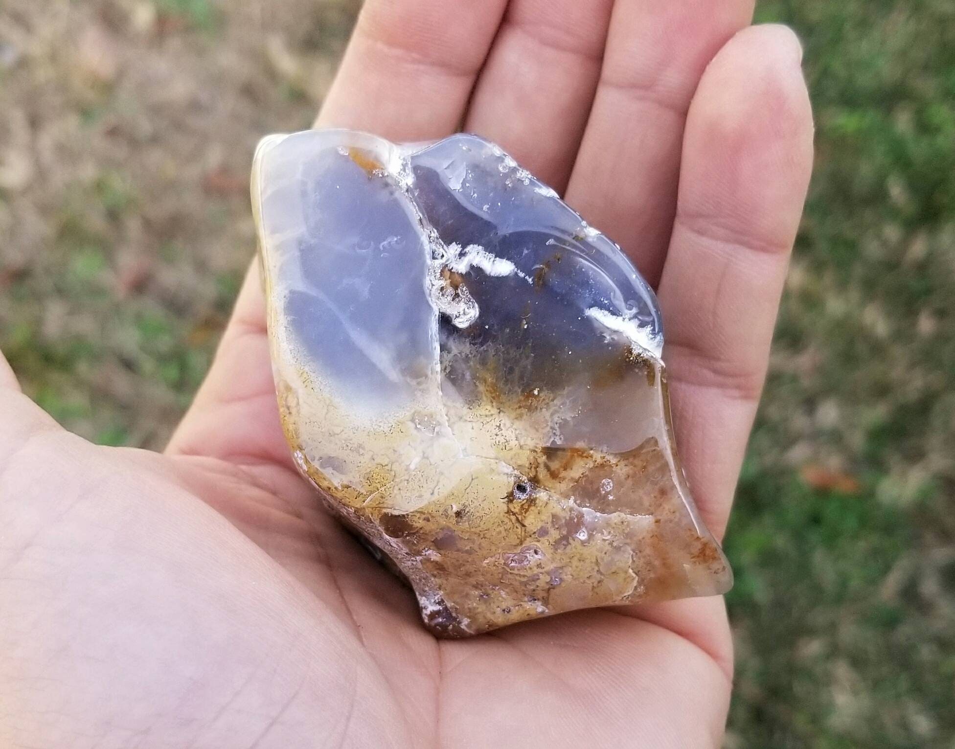 Big Madison Blue Agate Tumble montana Cream Jasper Stone | Etsy