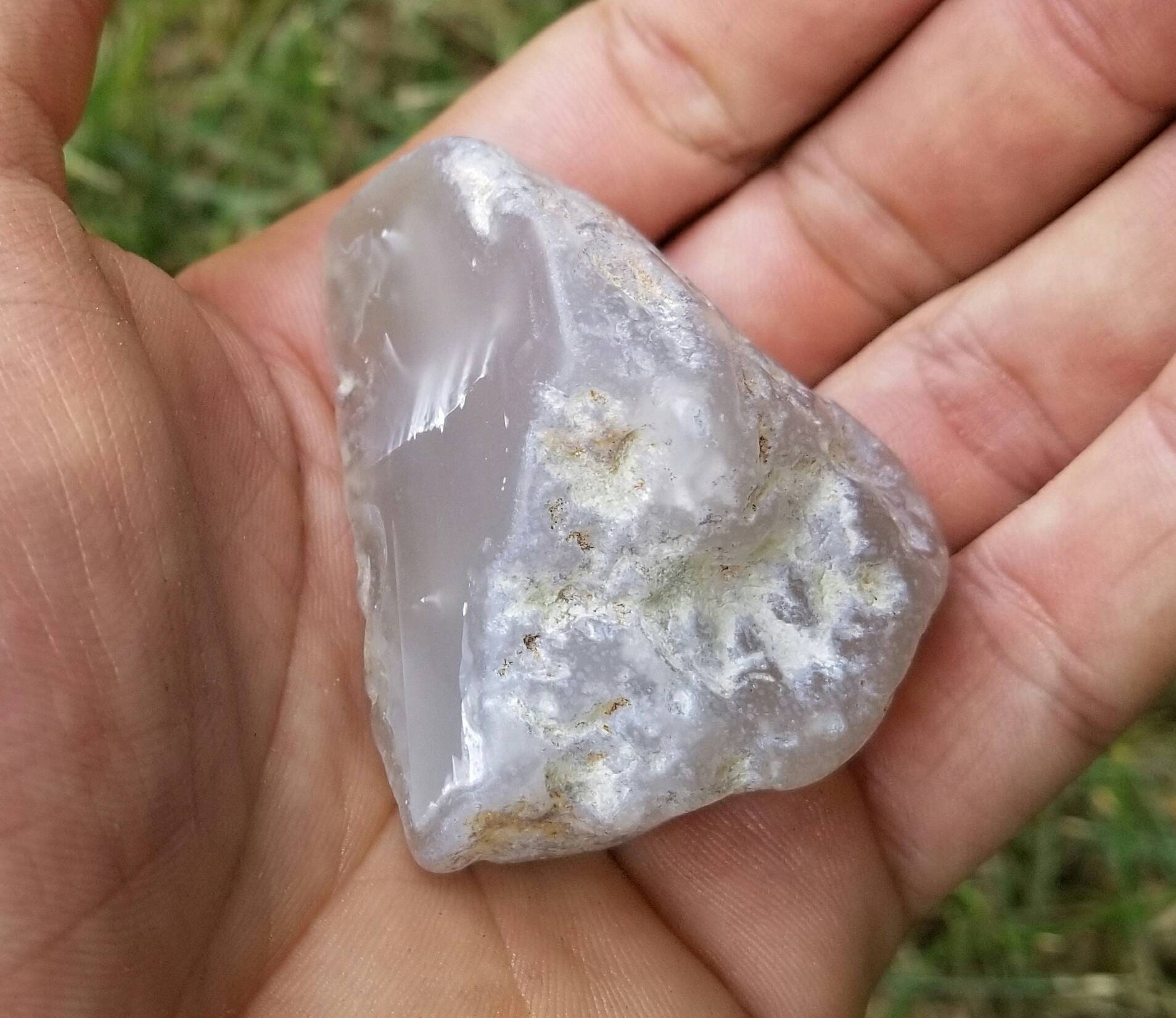 Clear Waterline Agate With Flat Face Natural Polished Stone | Etsy