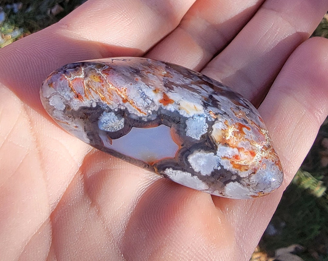 Baby Blue Fortification Plume Agate montana A Tumbled Insanity 39.4g - Etsy
