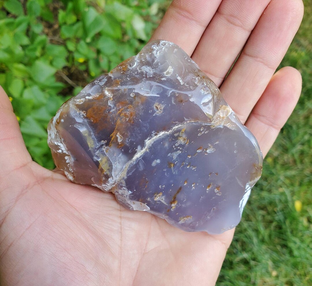 HUGE Blue Chalcedony Natural Polished Madison Blue Agate - Etsy