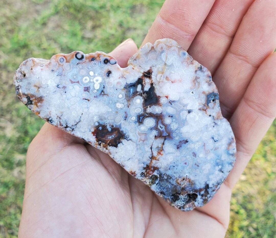 Rare USA Plume Agate Strange Ghostly White Orbs (polished Specimen ...