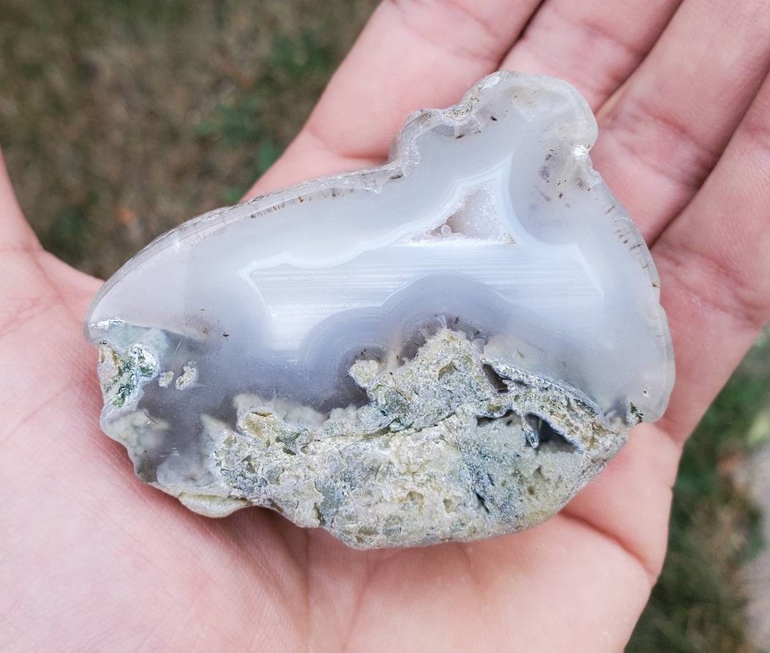 Waterline Fortification Calcite Quartz Fill Agate Limb Cast Polished ...