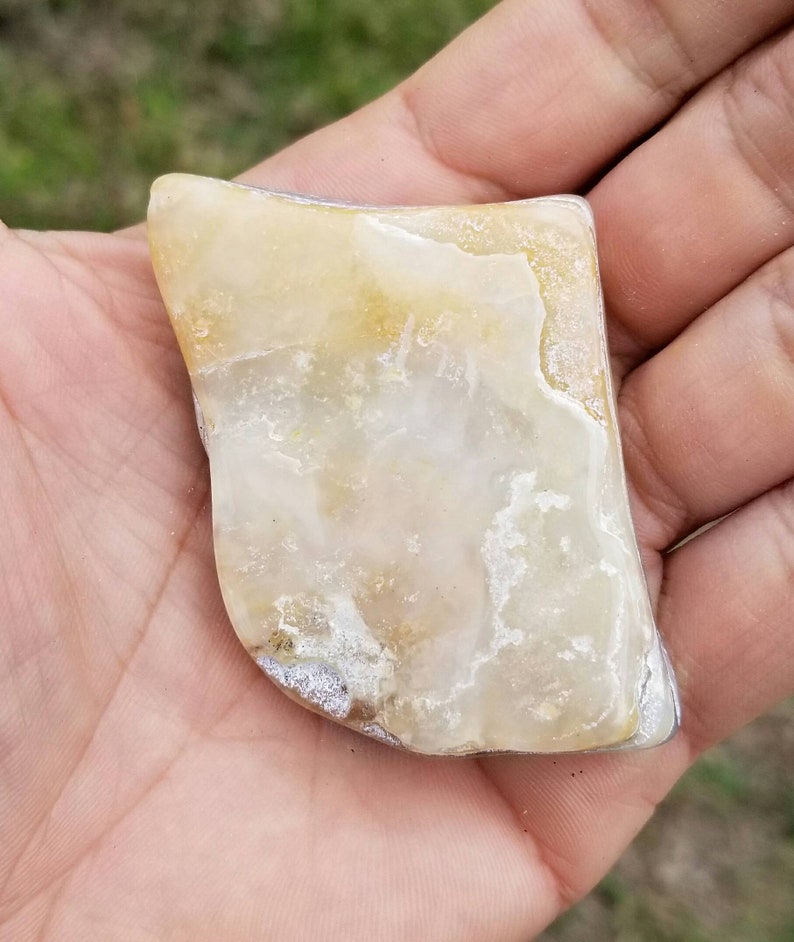 Polished Natural Seam Agate Clear Chalcedony montana | Etsy