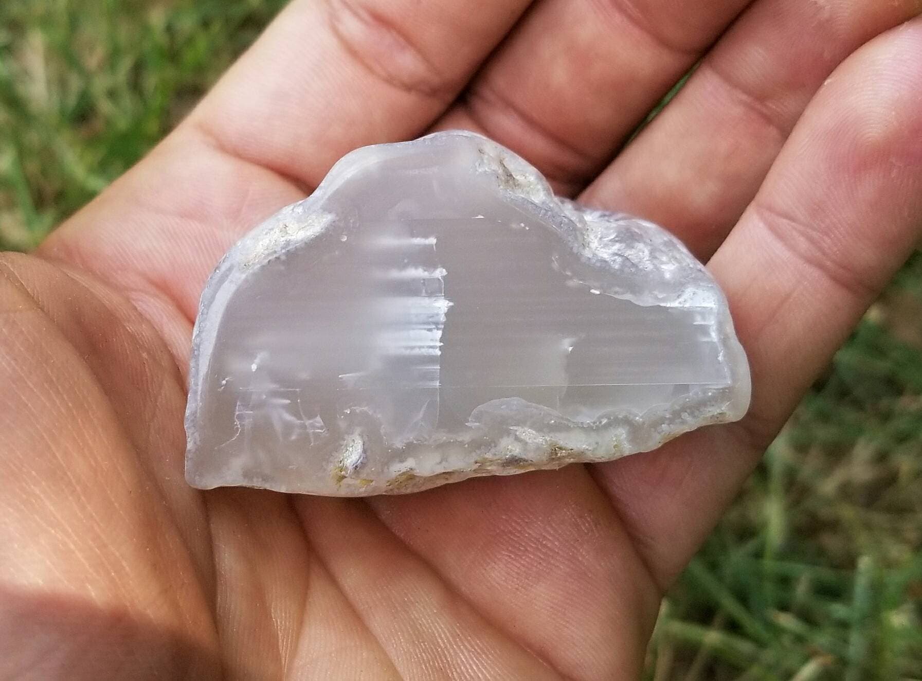 Clear Waterline Agate With Flat Face Natural Polished Stone (montana ...