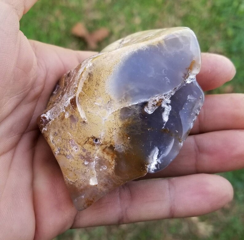 Big Madison Blue Agate Tumble montana Cream Jasper Stone | Etsy