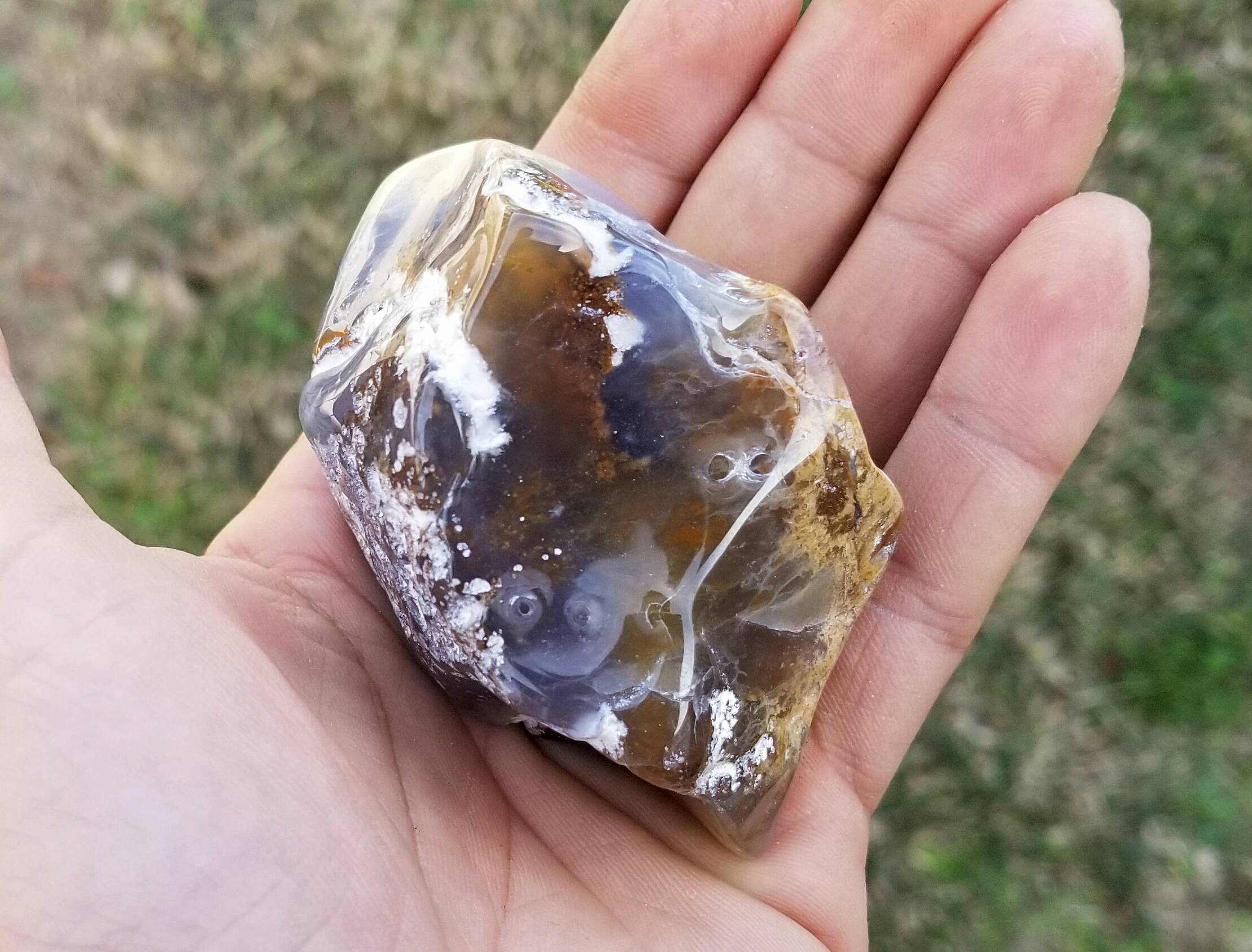 Big Madison Blue Agate Tumble montana Cream Jasper Stone | Etsy