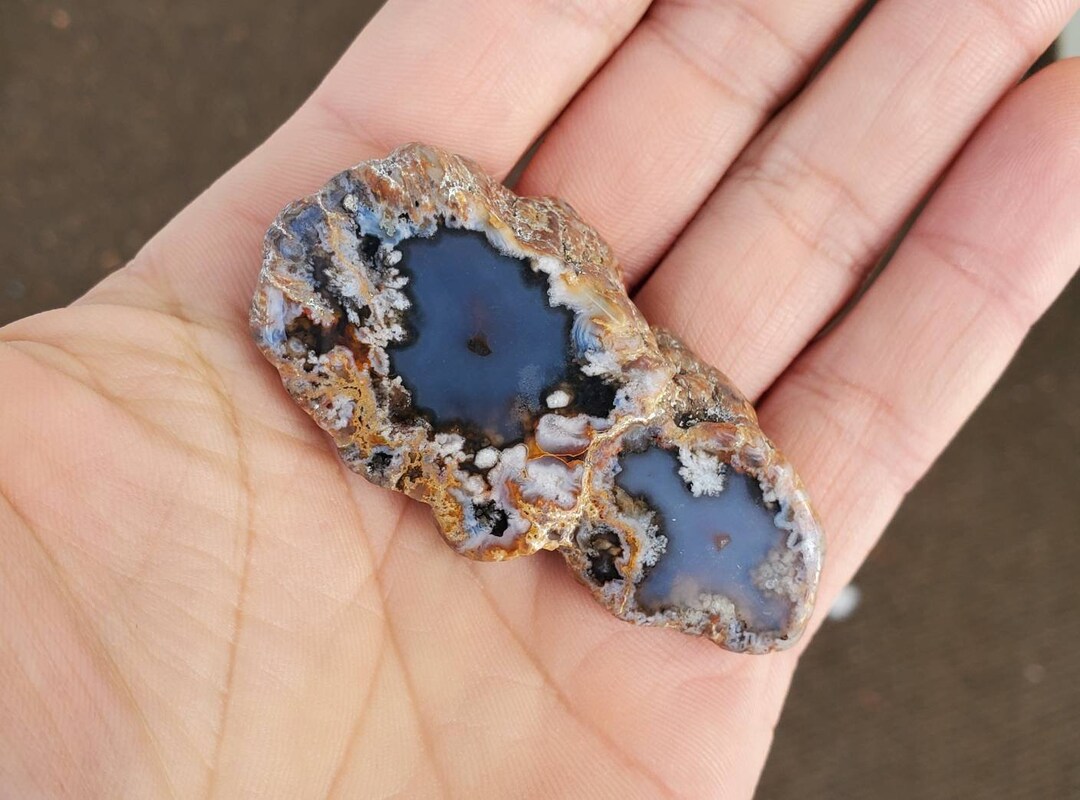 Premium Natural Two Chamber Fortification Agate Polished "blue Eye ...