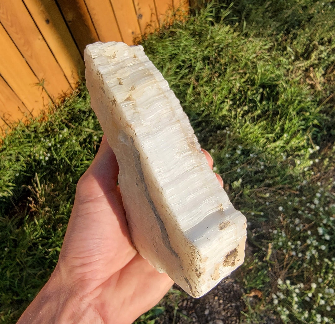 BIG All Natural Seam Selenite Gypsum Crystal Specimen Montana 21.2oz - Etsy