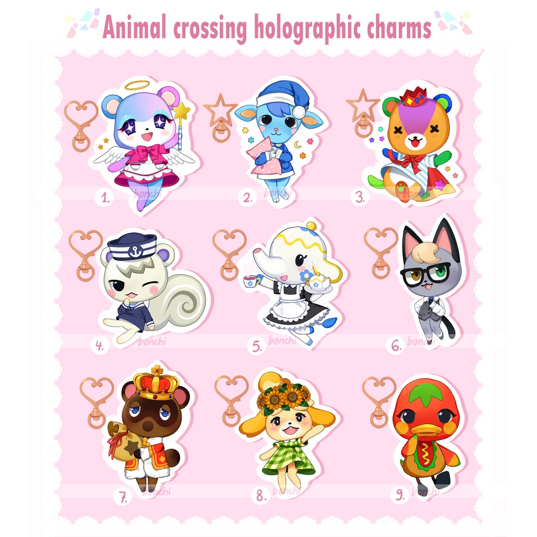 Animal Crossing - Holographic Acrylic Charms - Etsy
