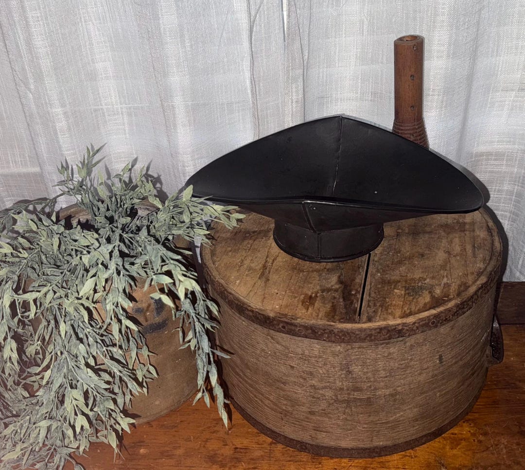 Antique Old Black Tin Scale Bucket Pan - Etsy