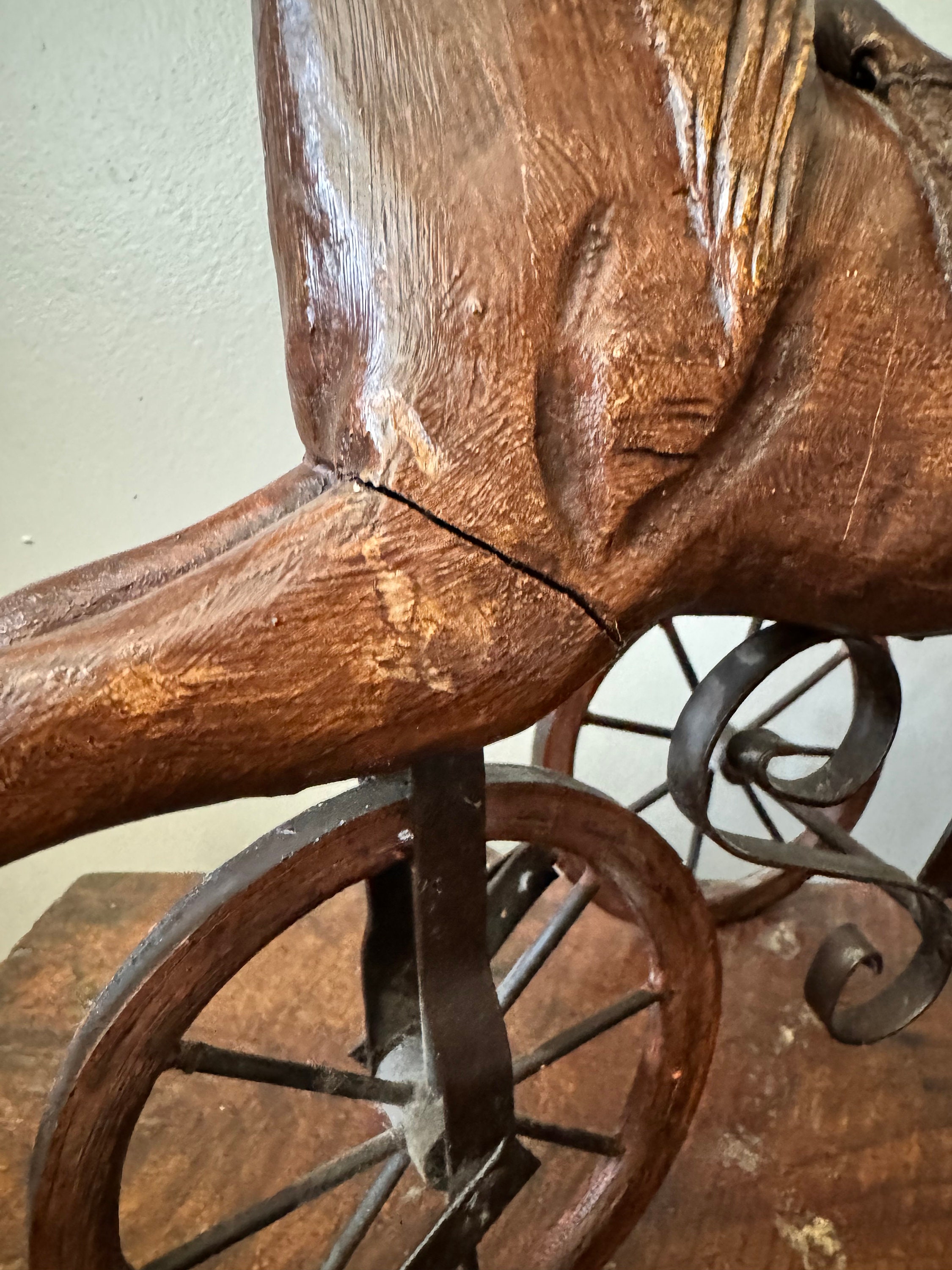 Antique Wooden Horse Tricycle Toy - Etsy