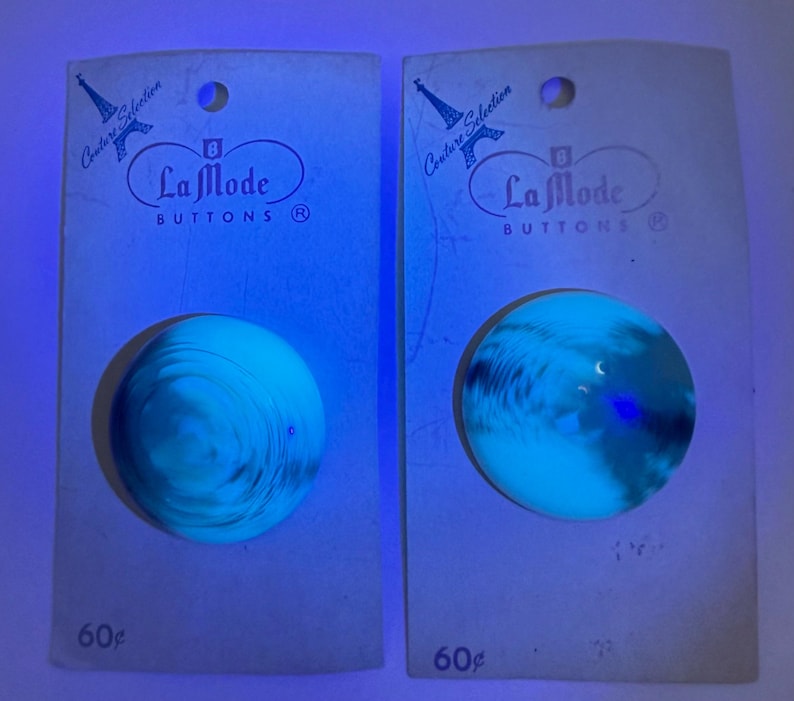 Antique La Mode Buttons UV Reactive Set of Two Unused - Etsy