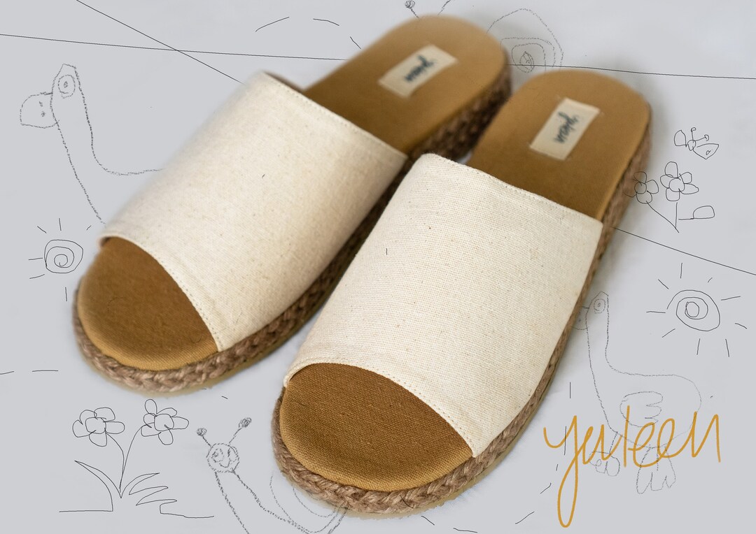 Vintage Organic Look Handmade Natural Cotton Sandals Shoes -- FREE ...