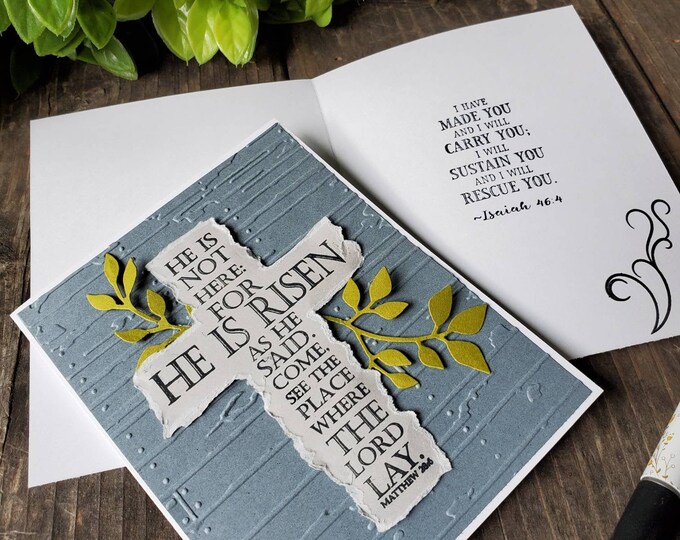 He is Risen Christian Easter Card. Cross Easter Card. Religious Easter ...