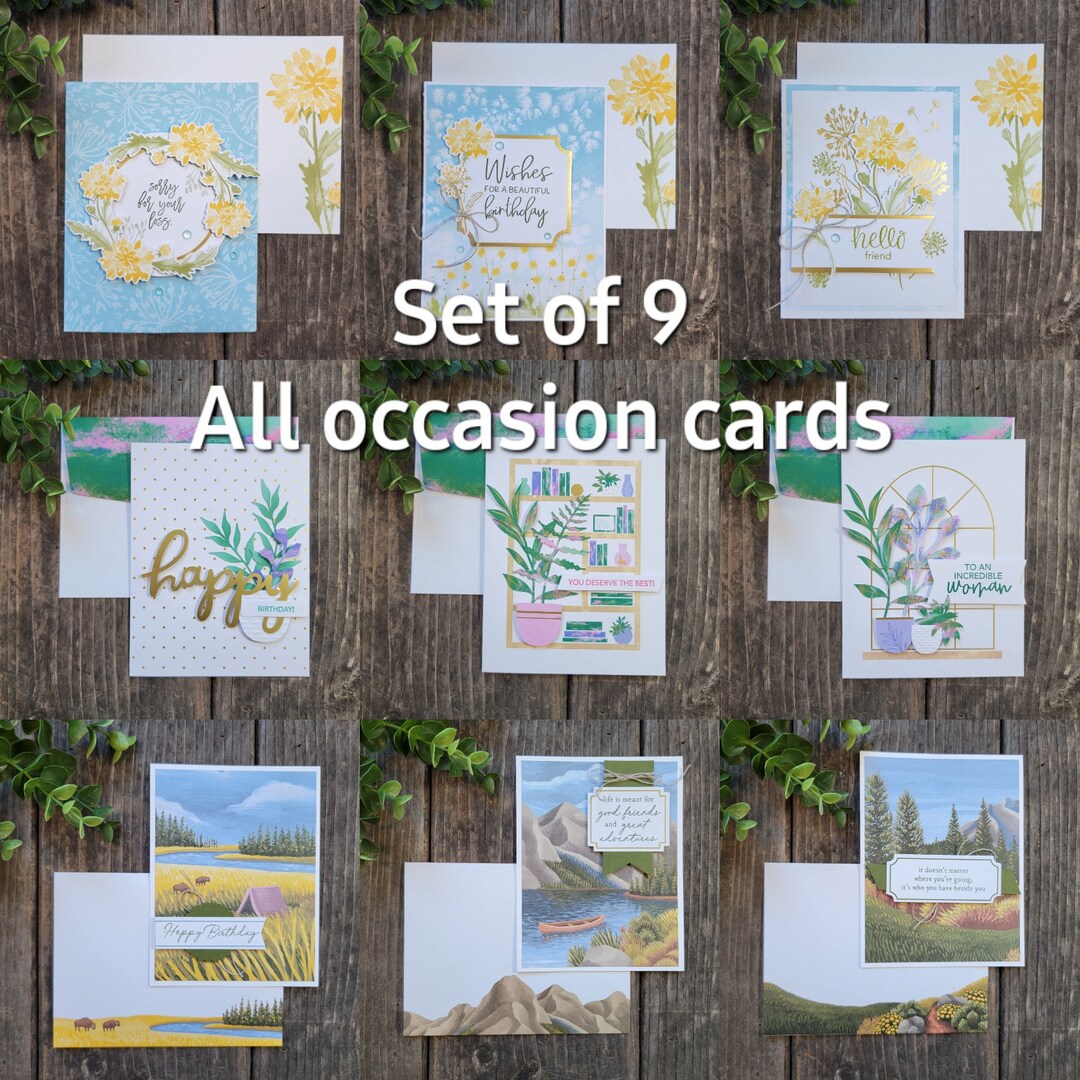 Set of 9 All Occasions Greeting Cards-birthday Card Set-sympathy Card ...