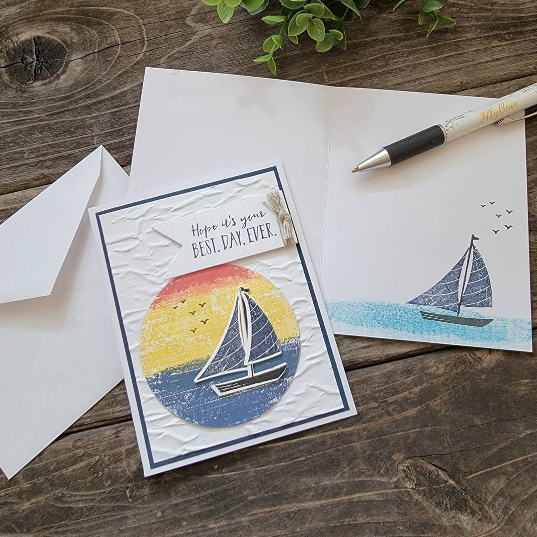 Sail Boat Retirement Card.nautical Retirement Card for Friend.sailing ...