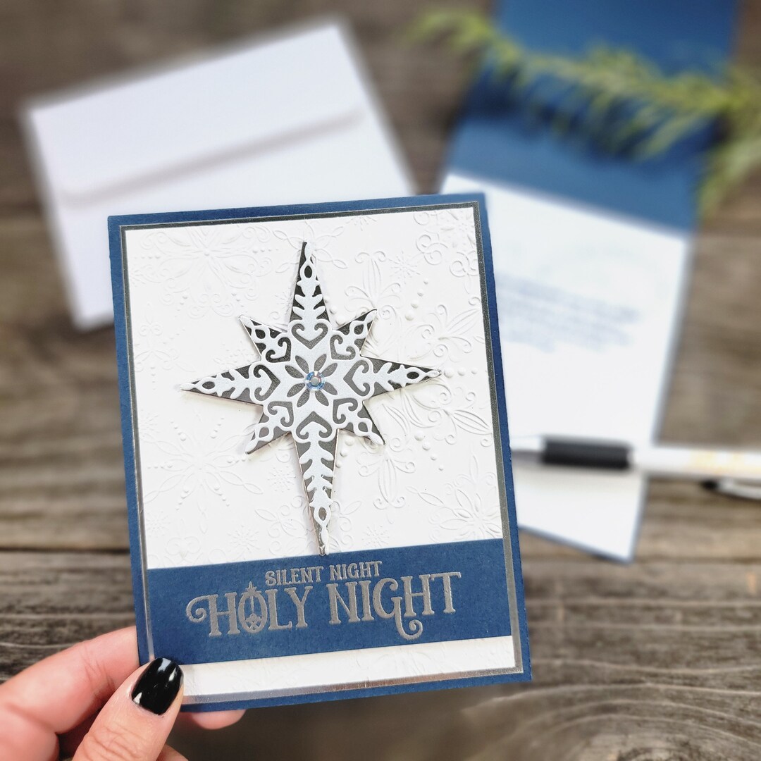 Set of 3 Christmas Star Christian Christmas Card Set- Modern Religious ...