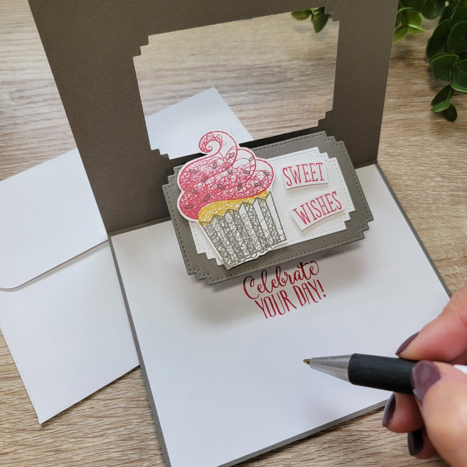Sweet Wishes Pop up Cupcake Birthday Card.happy Birthday Card With ...