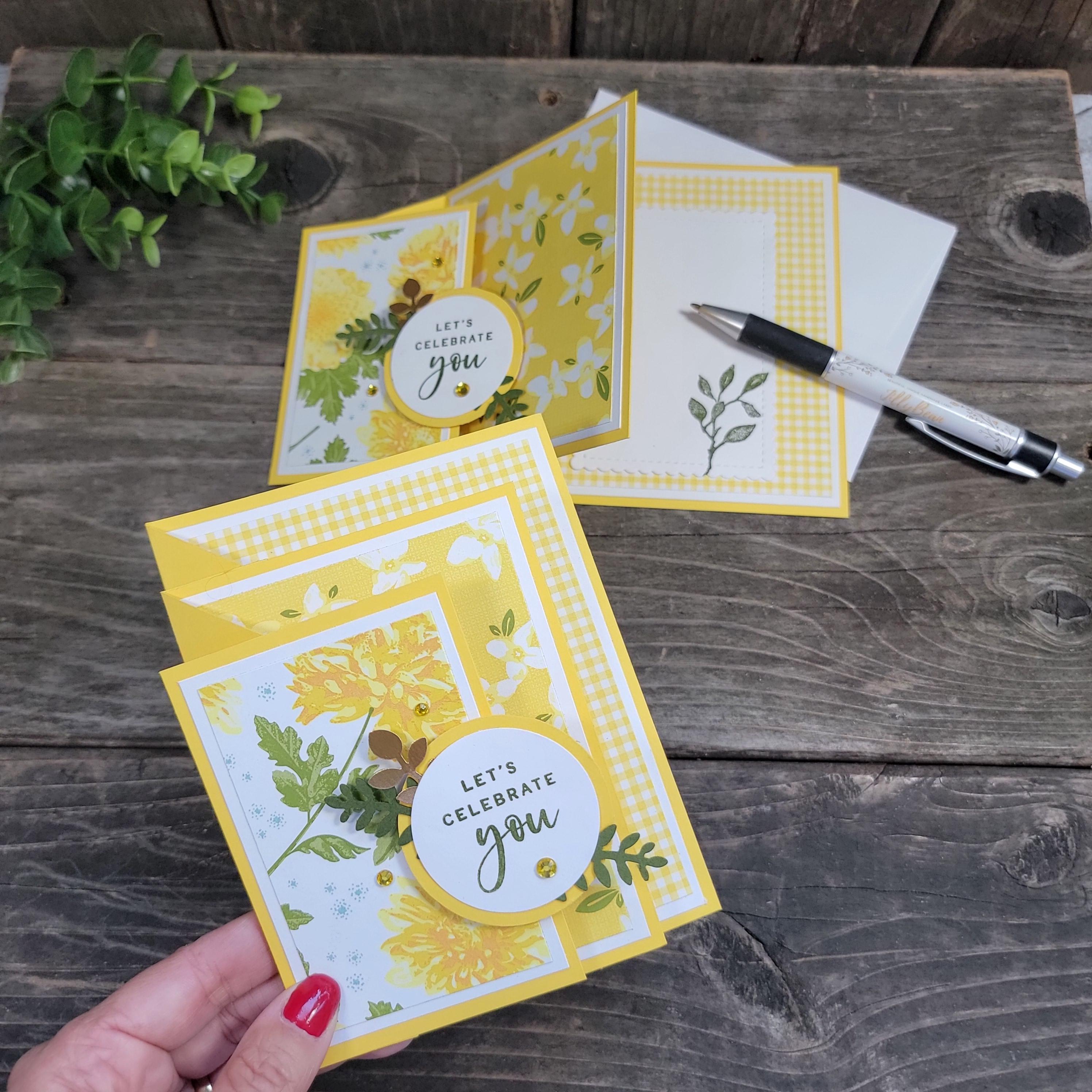 Yellow Floral Fun Fold Birthday Card: Unique Display Card - Etsy