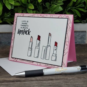 Beauty Birthday card for friendLipstick birthday cardCard | Etsy