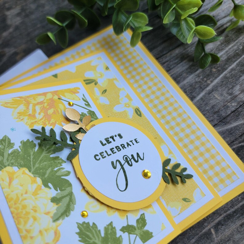 Yellow Floral Fun Fold Birthday Card: Unique Display Card - Etsy