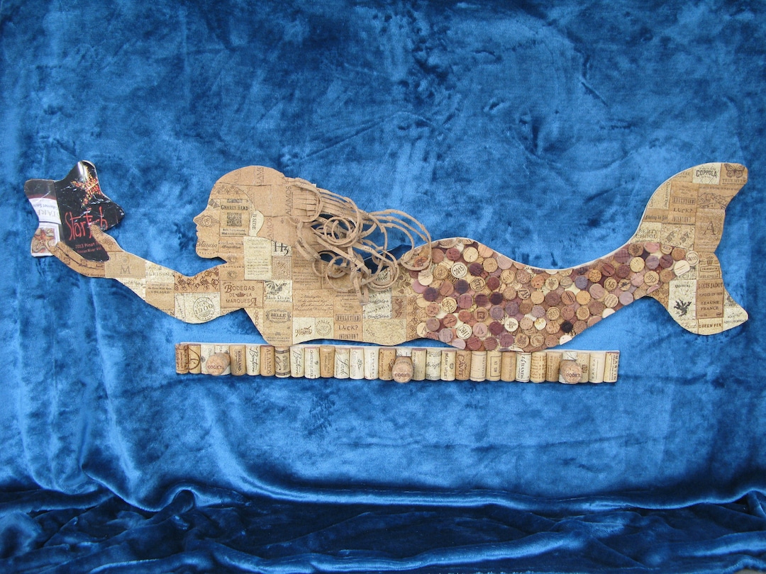 Recycled Wine Cork Mermaid - Etsy