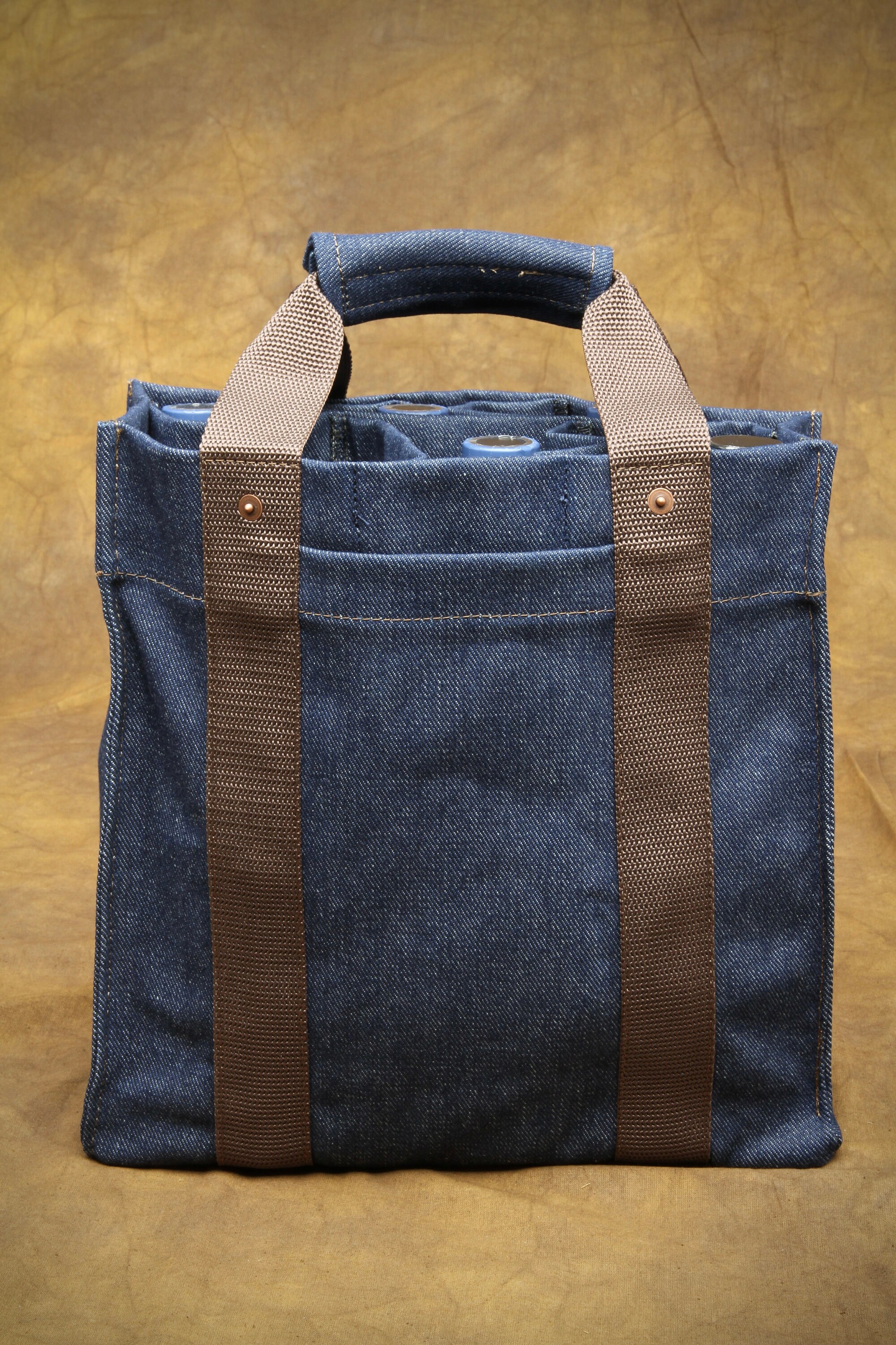 Heavyweight CLOS DENIM 6-bottle Tote Bag, Southern USA Handmade - Etsy