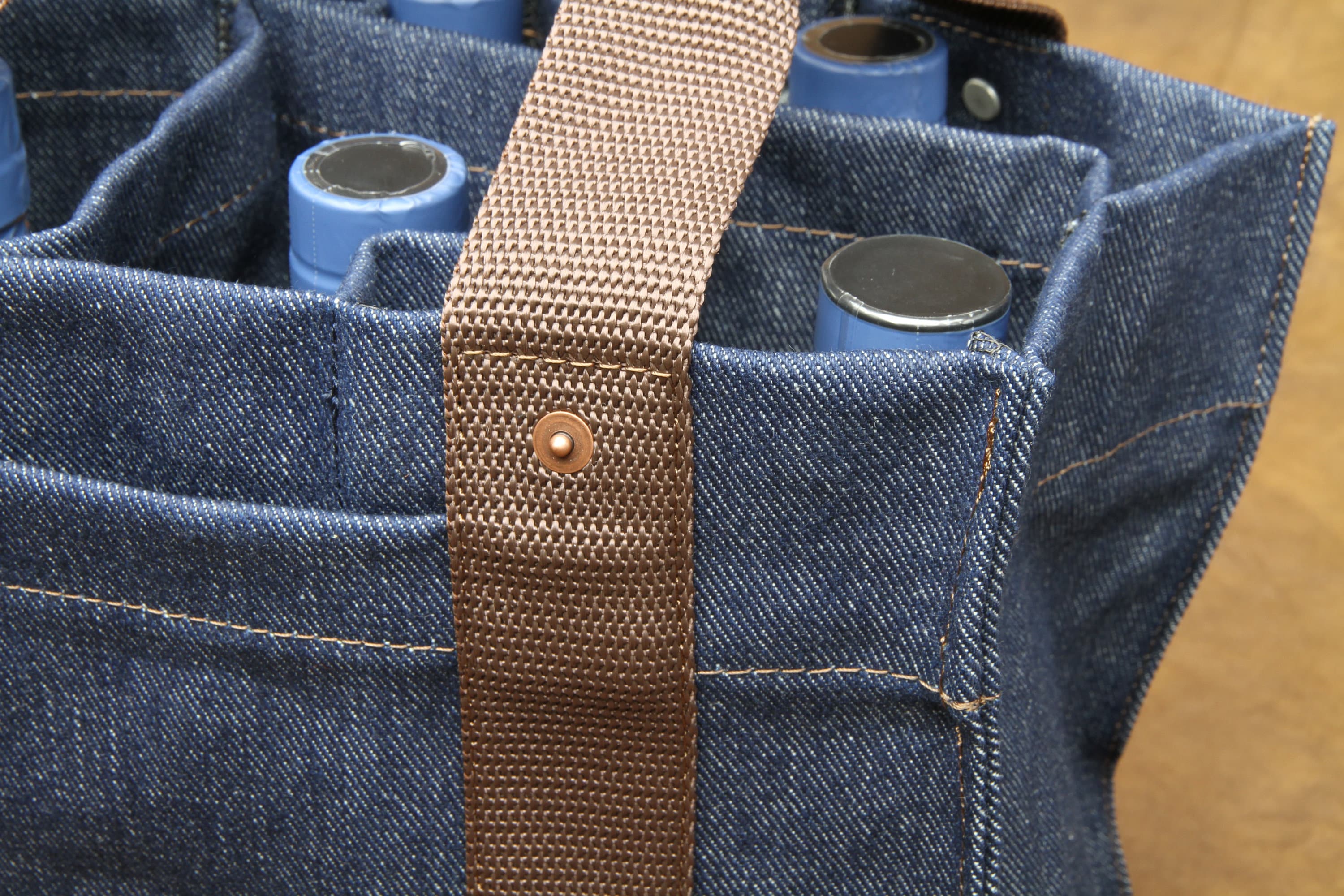 Heavyweight CLOS DENIM 6-bottle Tote Bag, Southern USA Handmade - Etsy
