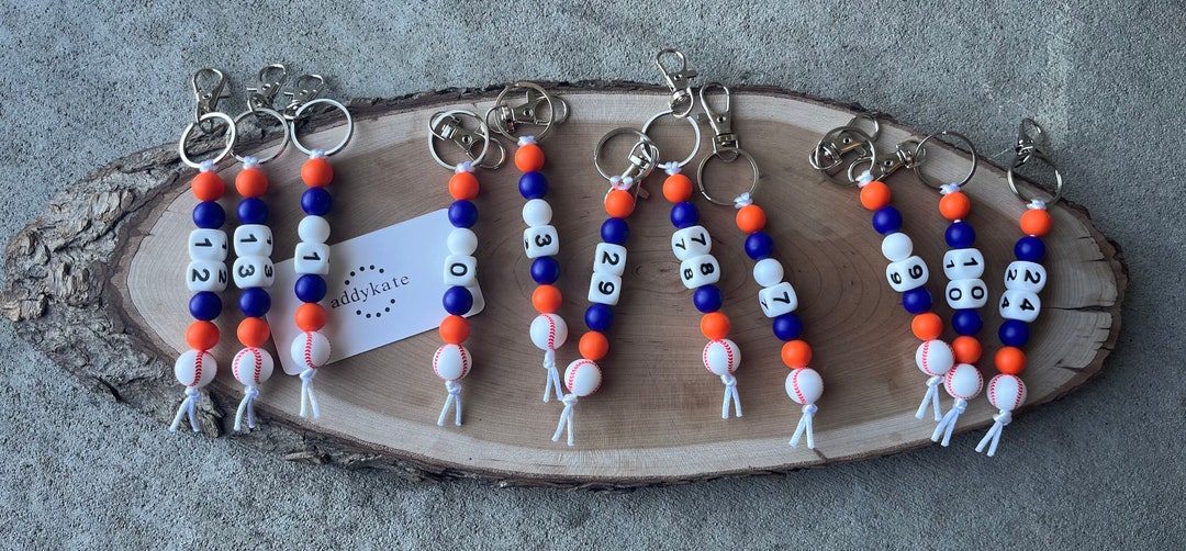 Keychain, Custom Design Team Colors, Player Number Beads, Zipper Pull ...