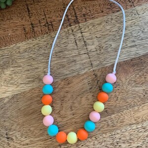 Play Necklace {PLAYTIME} - Silicone Colorful Beads, Jewelry, Sensory ...