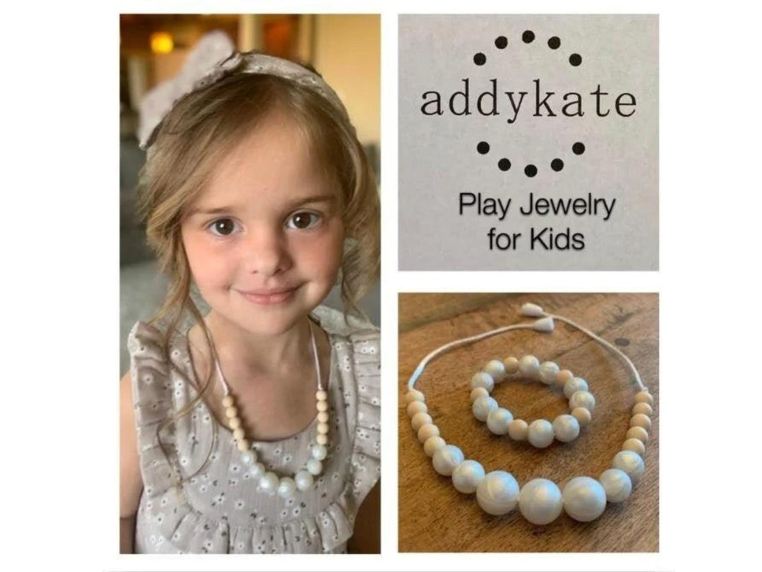 Play Jewelry Set PEARL Silicone Pearl, Girl Jewelry, Toddler Necklace ...