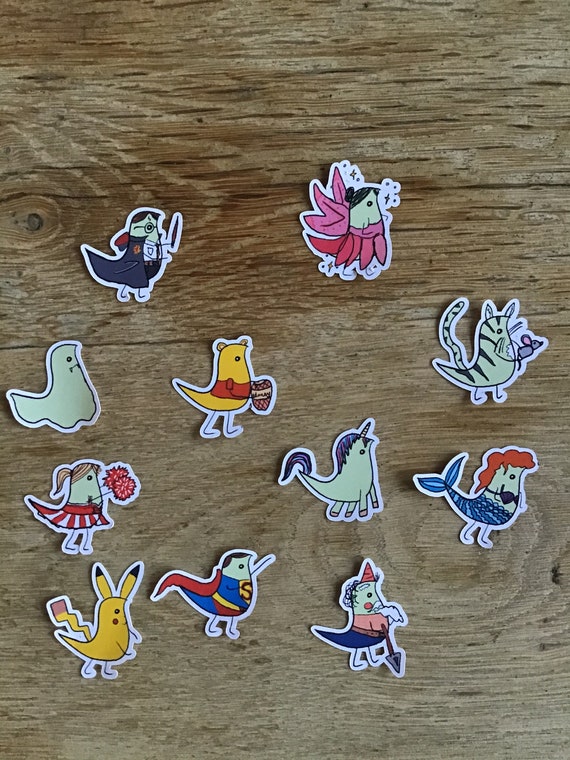 Cute wugs birdie stickersheet Mystical | Etsy