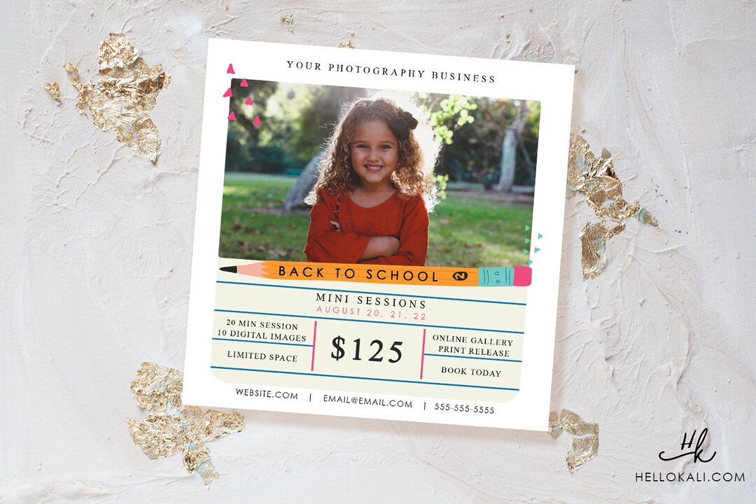 Back to School Mini Session Marketing Board, Mini Session Advertisement ...