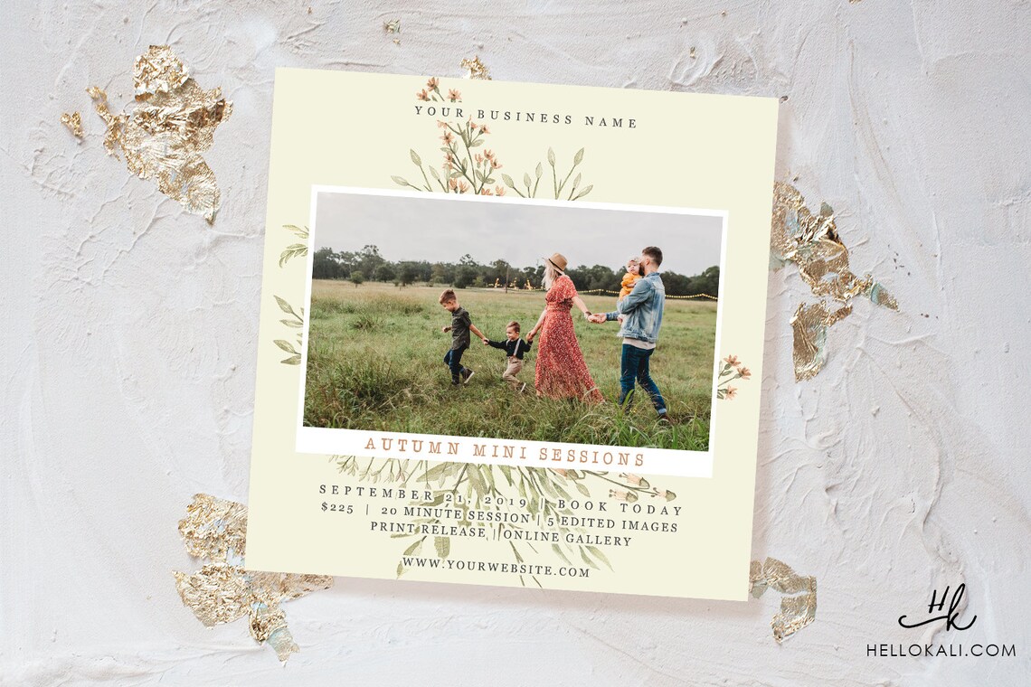 Autumn / Fall Mini Session Marketing Board, Mini Session Advertisement ...