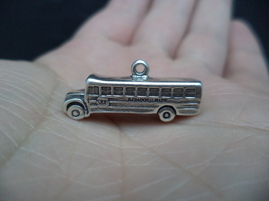 Sterling Silver School Bus Charm - Etsy