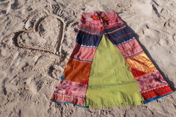 Boho, Patchwork Skirt, 70s, Hippie, Ethnic, Bohemian,… - Gem
