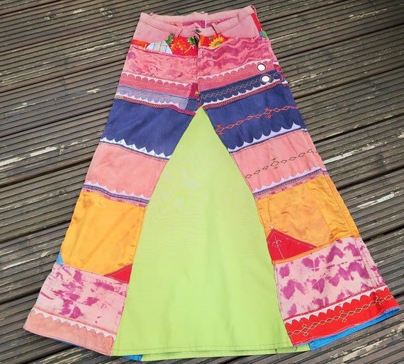 Boho, Patchwork Skirt, 70s, Hippie, Ethnic, Bohemian,… - Gem