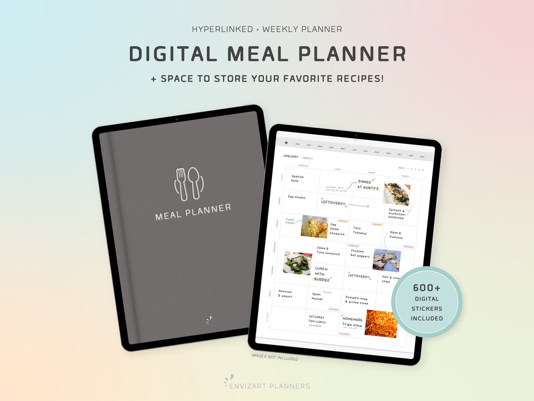 Digital Meal Planner, Weekly Meal Planner for Goodnotes - iPad Planner ...