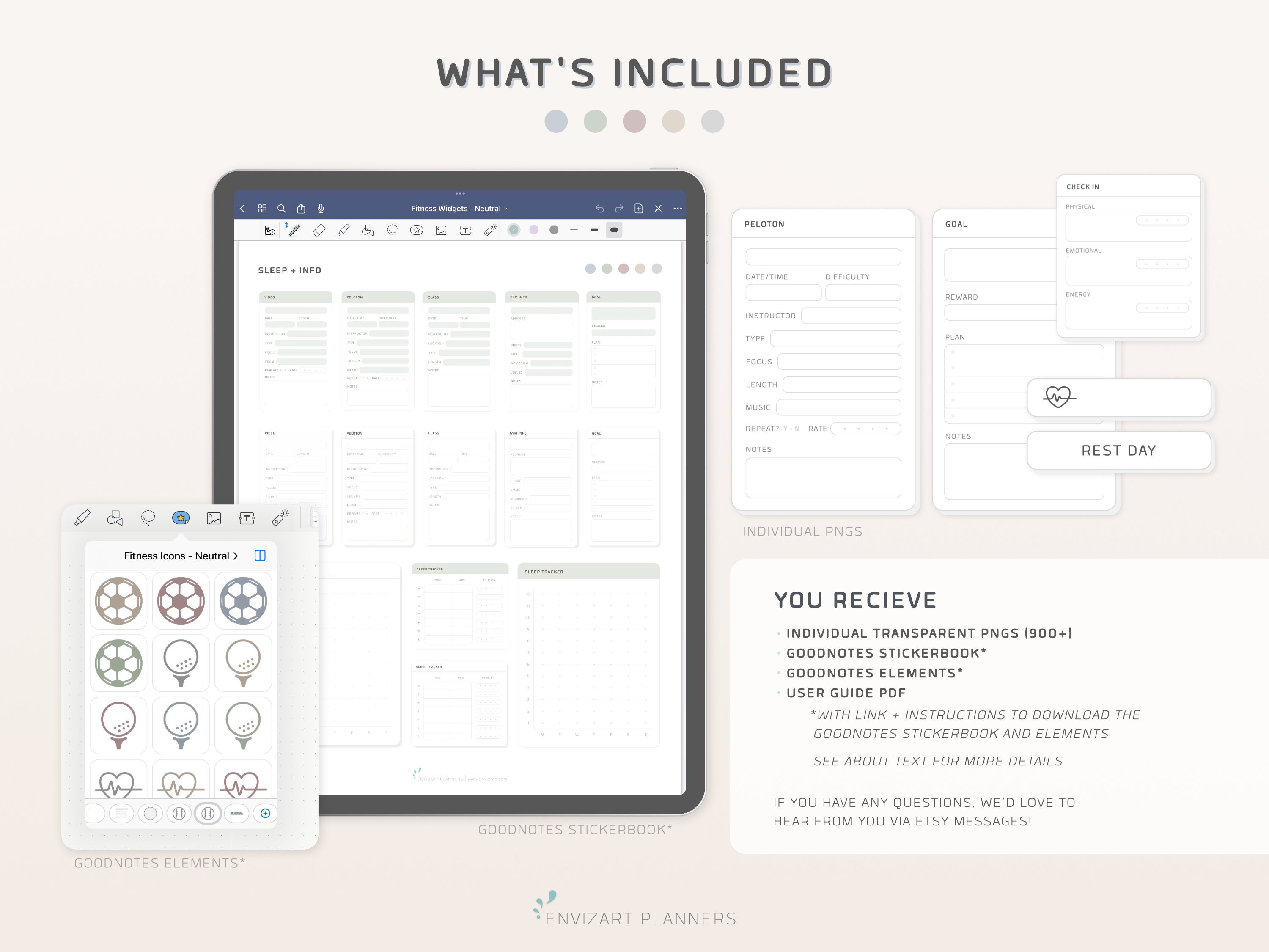 Fitness Widgets for Digital Planning / Digital Stickers for Exercise ...