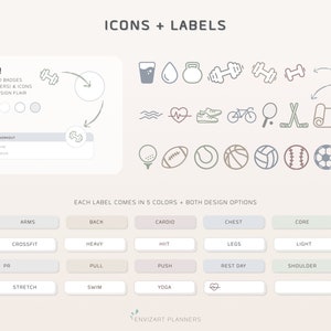 Fitness Widgets for Digital Planning / Digital Stickers for Exercise ...