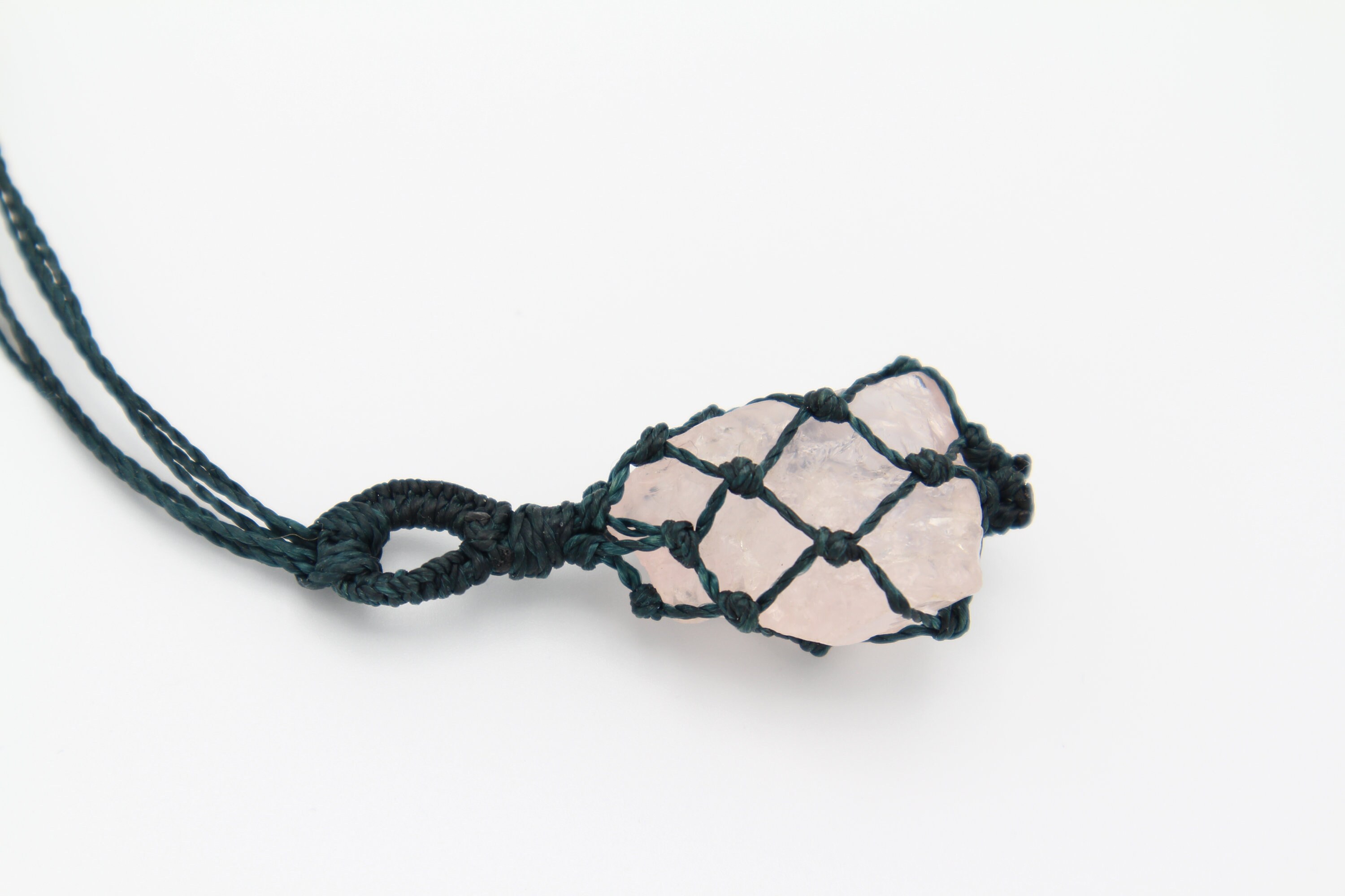 Macrame Rose Quartz Necklace - Etsy Singapore