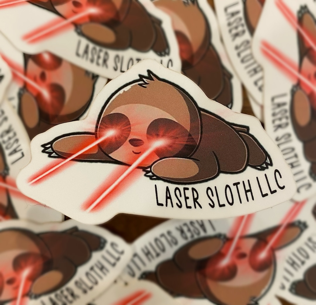 Laser Sloth Sticker - Baby Laser Eyes - Etsy