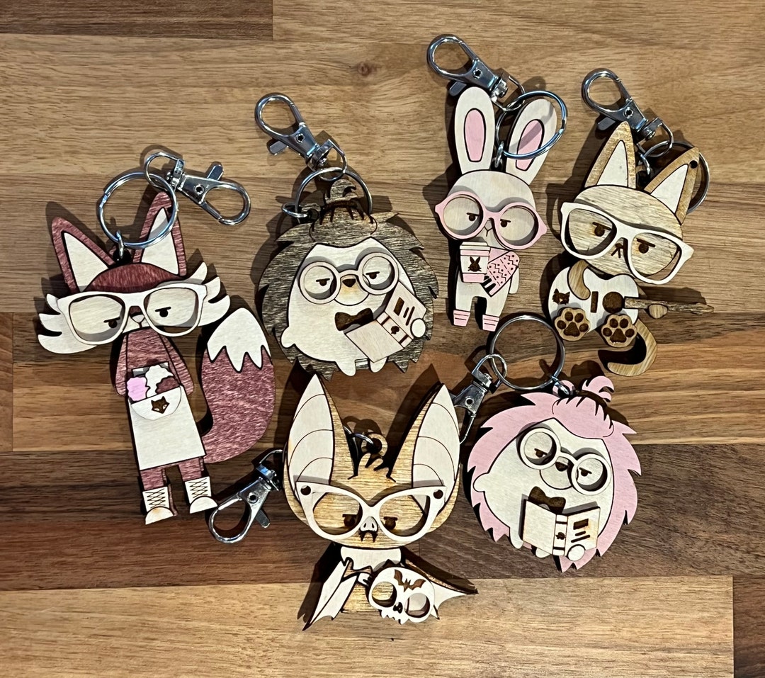 Nerdy Animal Keychain - Etsy