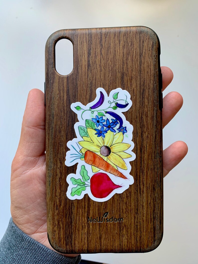 LGBTQ Pride Vegetable Flower Sticker 3x1.75/ Hand Painted / Farmer ...