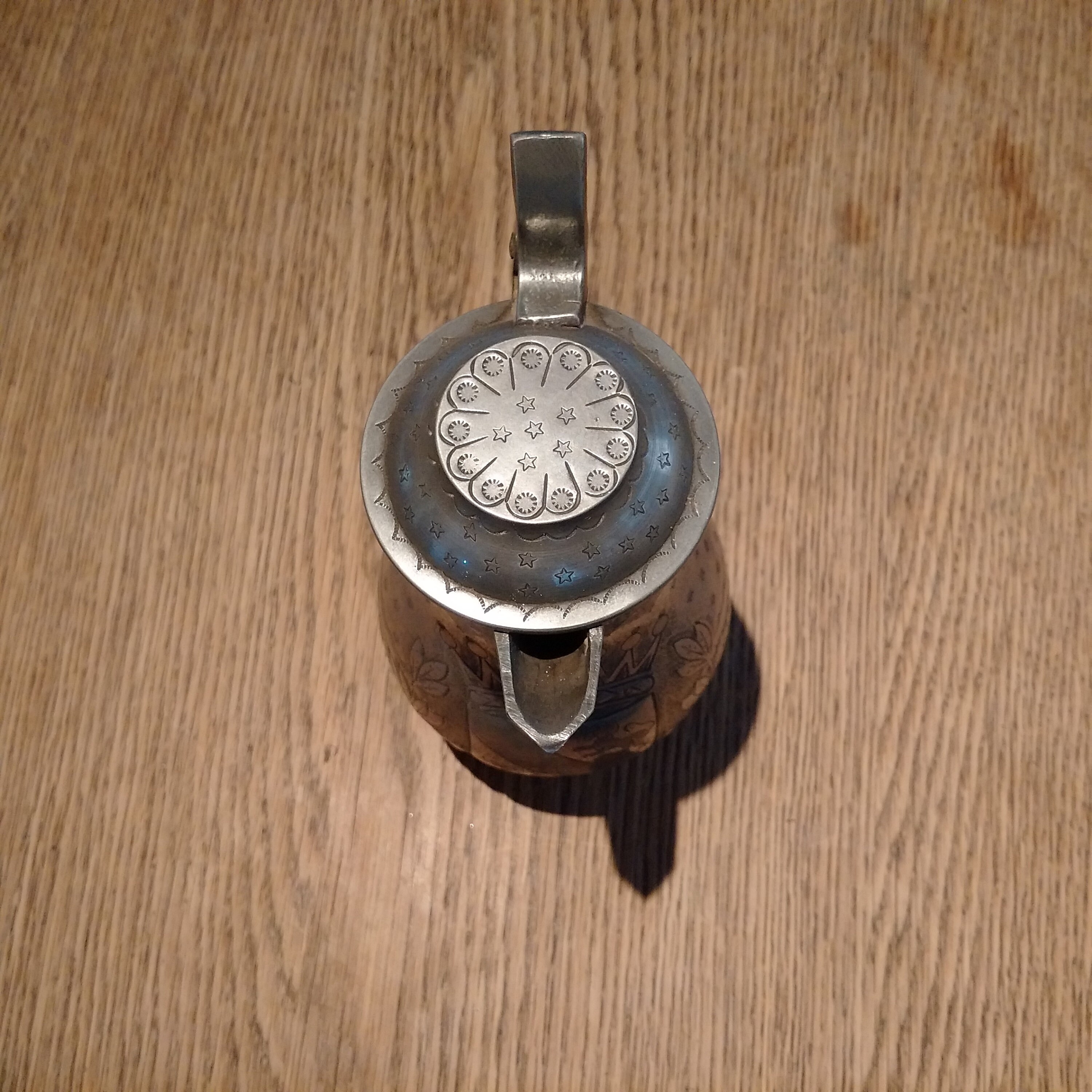 Antique Metal Pitcher With Lid - Etsy